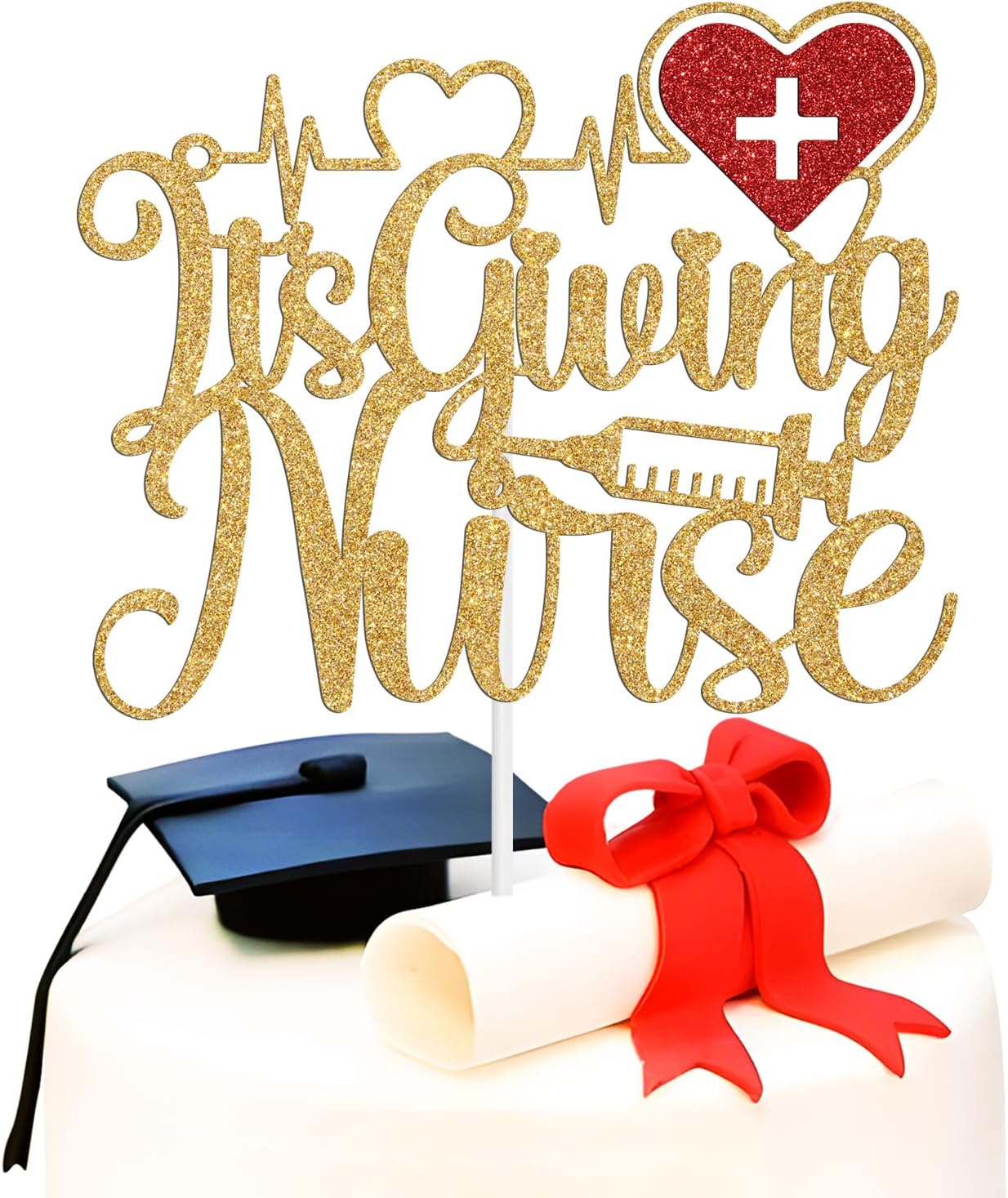 Amazon.com: It's Giving Nurse Cake Topper, Congrats BSN/Nurses Call the ...