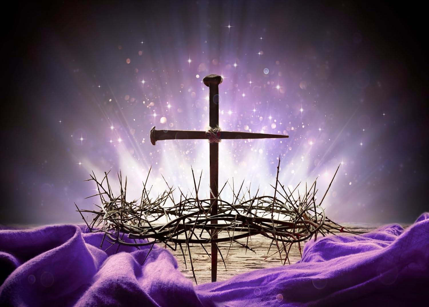 Amazon.com : Fmarui Resurrection Sunday Backdrop 7x5ft Crucifixion ...