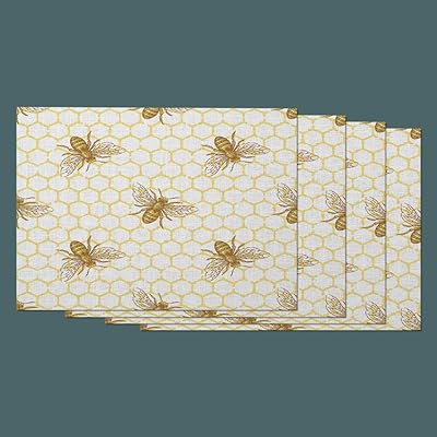 Amazon.com: 6 Pcs Bee Placemats Summer Placemats Bee Table Mats Bee ...