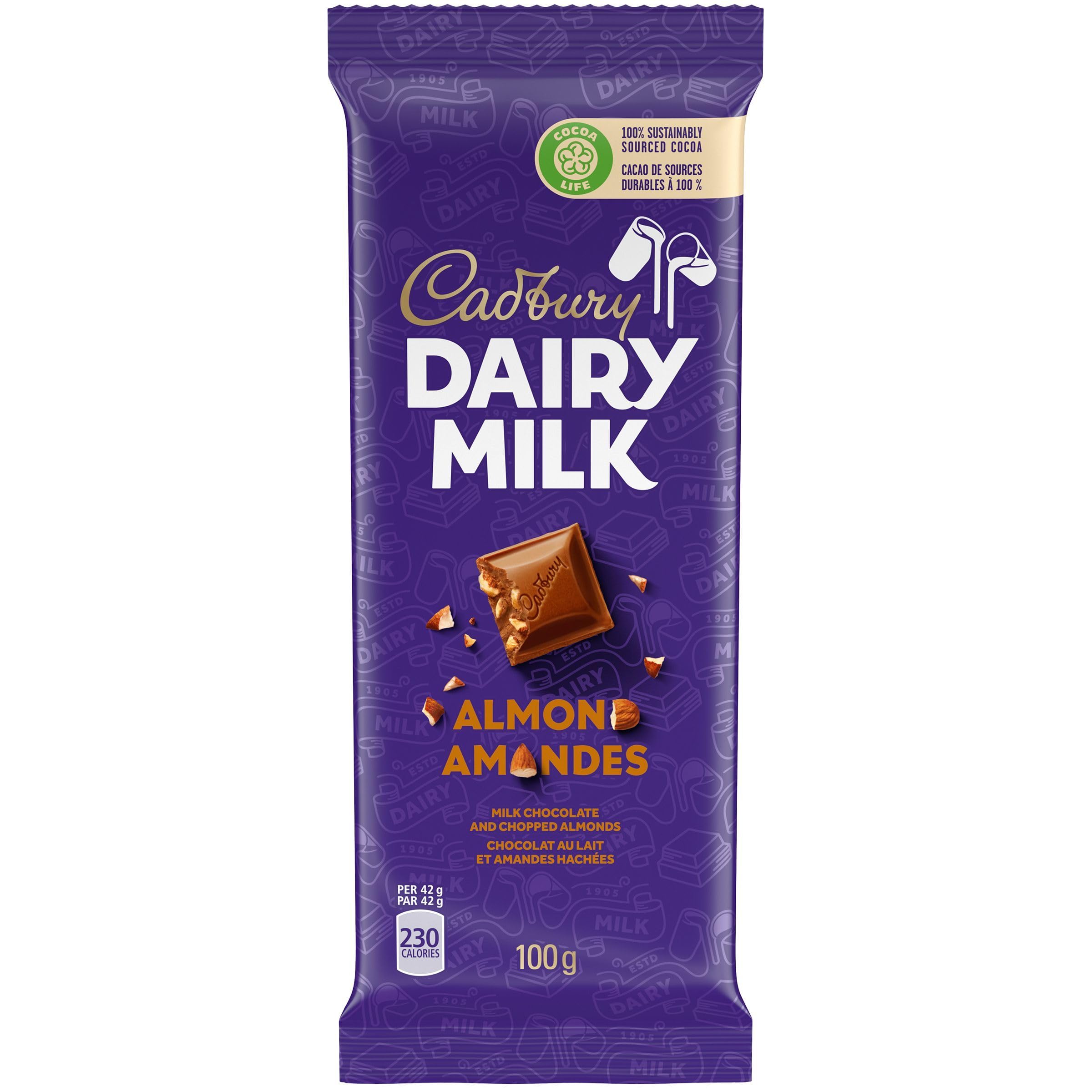 Cadbury Dairy Milk, Almond, Milk Chocolate and Chopped Almonds ...