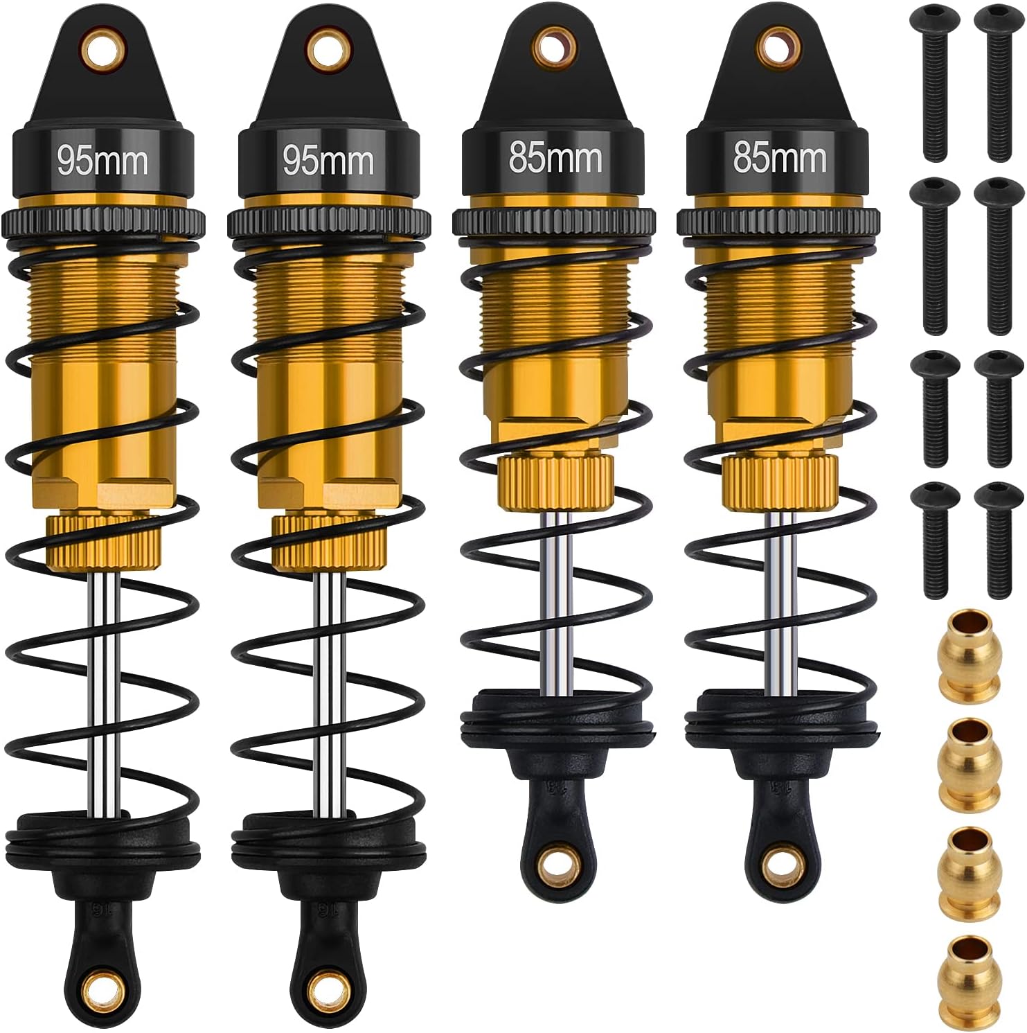 Amazon.com: 4Pcs RC Shocks Set 1:10 Scale 85mm Front & 95mm Rear Shock ...