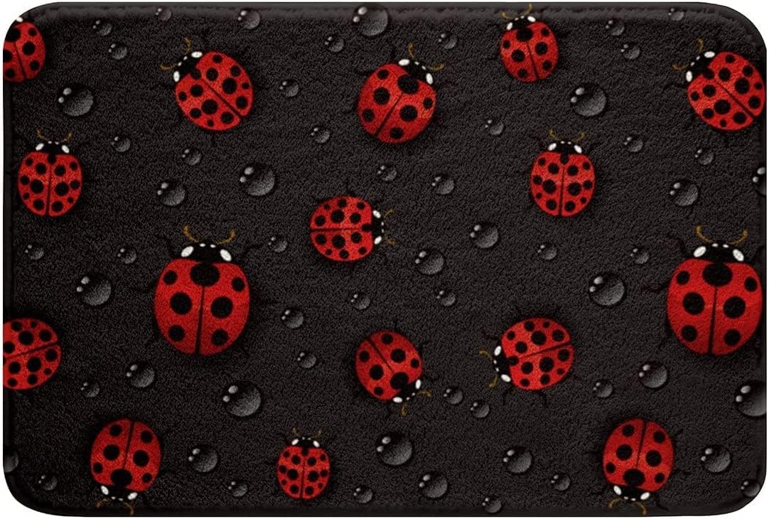 Amazon.com: Ladybug Rugs 16"x24" Red Ladybugs Bath Rugs for Child,Cute ...