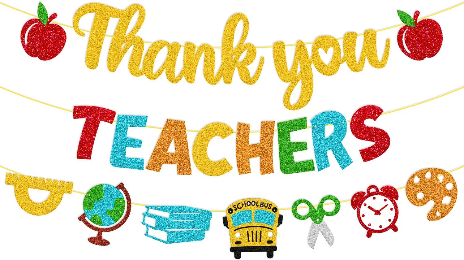 Amazon.com: Thank You Teachers Banner Teacher Appreciation Week Banner ...