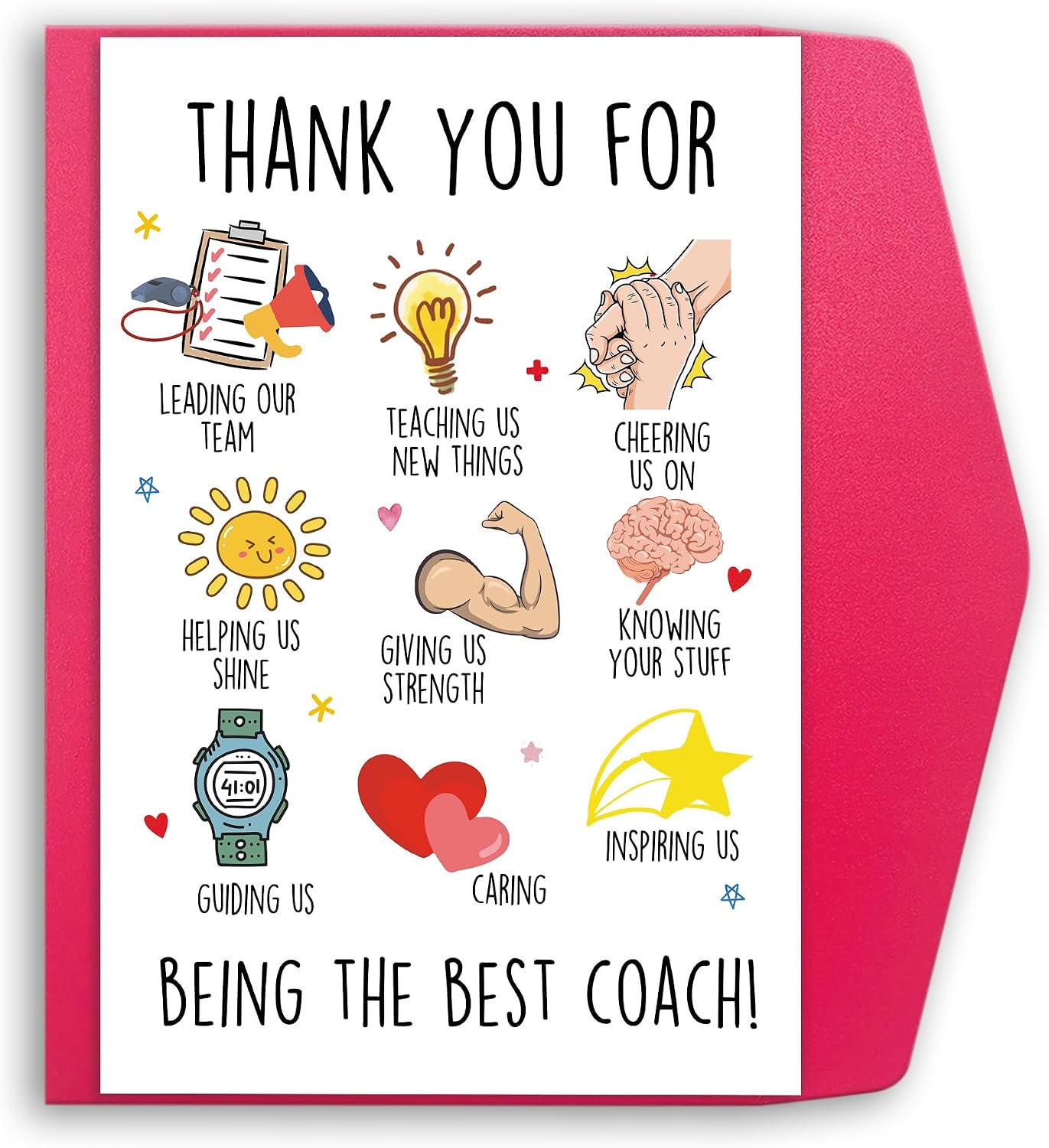 Amazon.com: Mcduldul Thank You Coach Card, Basketball Football Sports ...