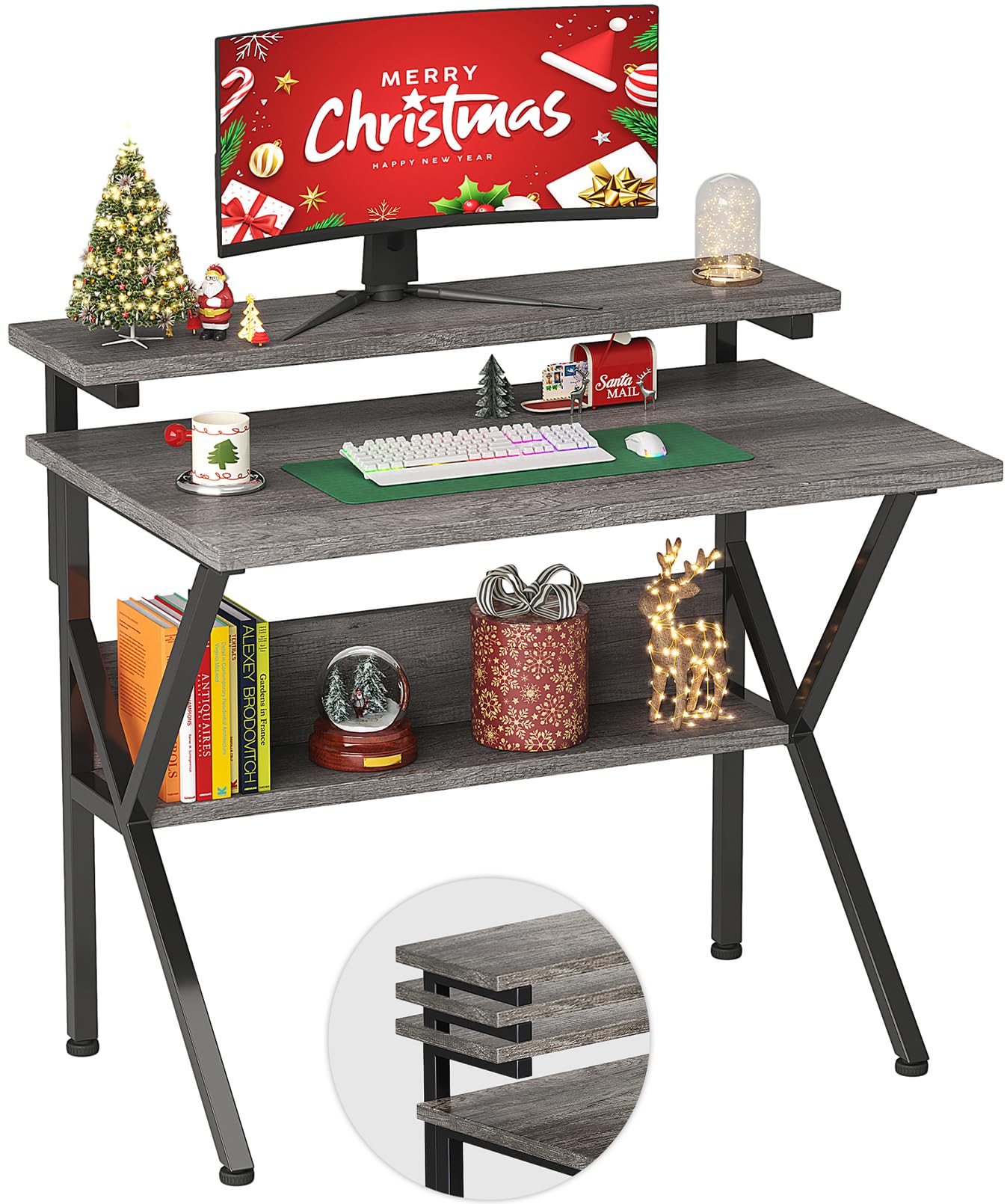 Amazon.com: COTUBLR Small Desk, Small Computer Desk for Small Spaces ...