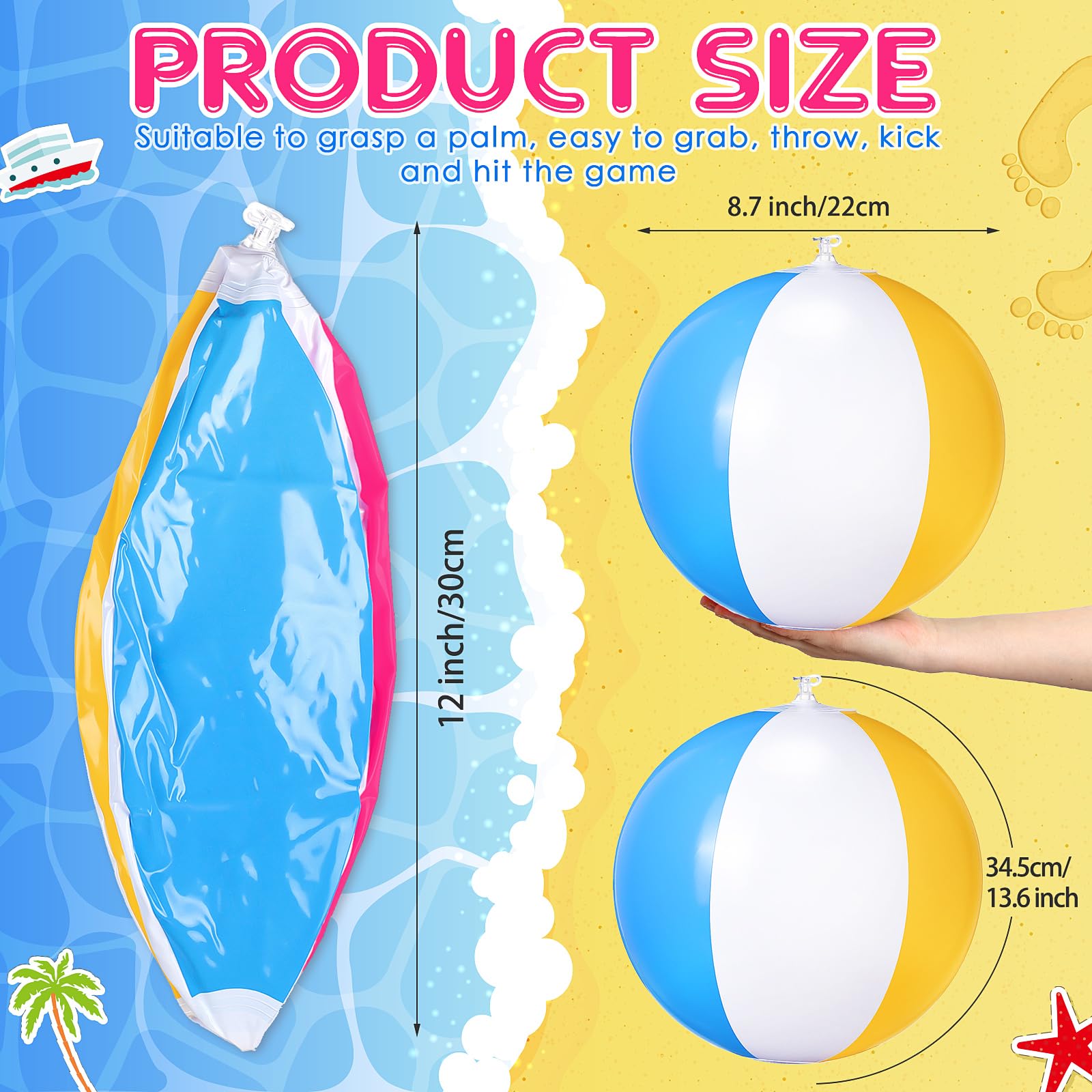 Snapklik.com : Talltalk 80 Pack 12 Inch Inflatable Beach Balls Bulk For ...