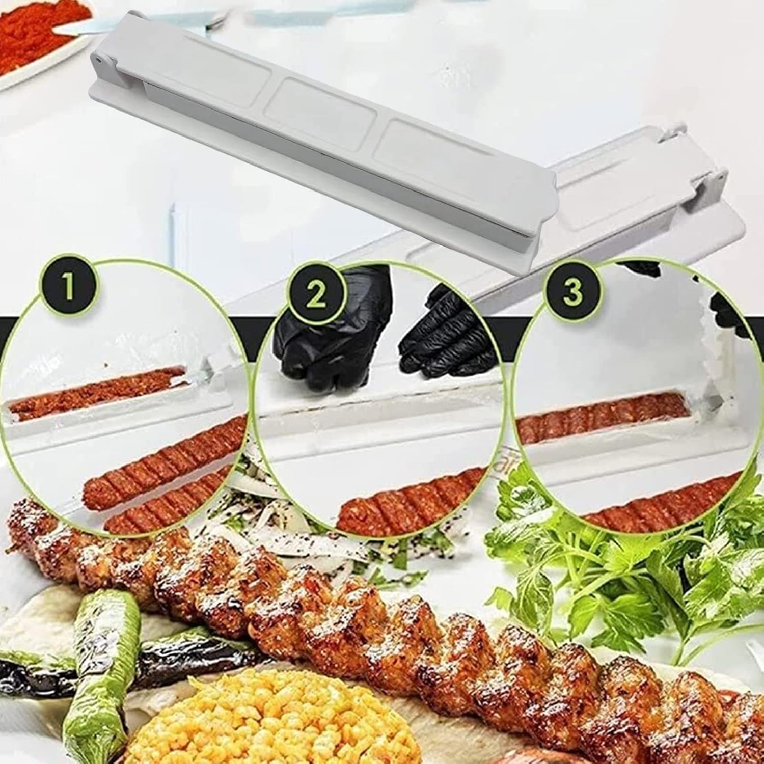 YOZUMD Kebab Maker,Molde manual de Kabob,No pegajoso anti-deformación ...
