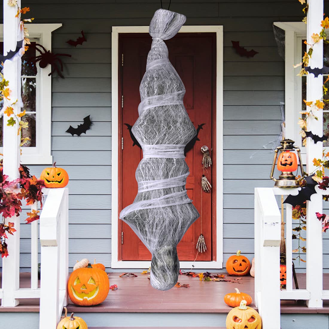 Indoor Animatronic Props Halloween Decorations Hanging Cocoon Corpse ...