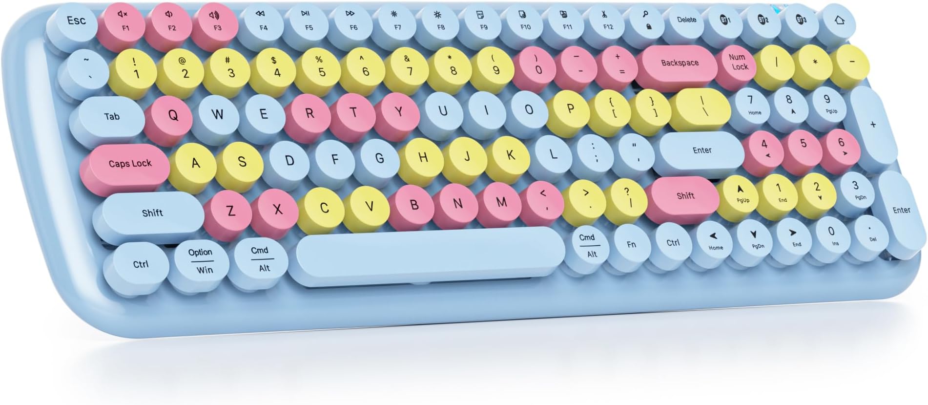 Amazon.com: UBOTIE Portable Bluetooth Colorful Computer Keyboards ...
