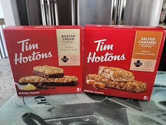 Tim Hortons Boston Cream Granola Bars, Peanut Free, 5 Count : Amazon.ca ...