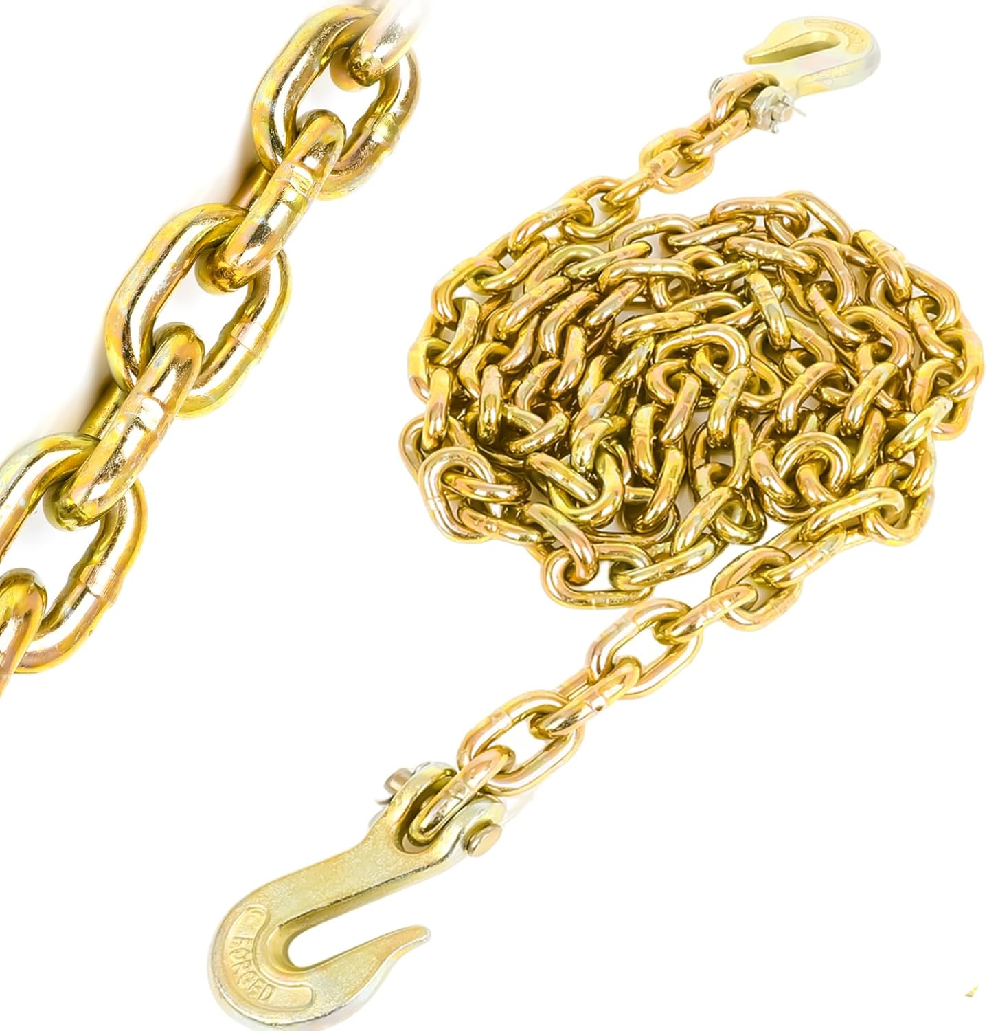 Amazon.com: Tow Chain 3/8"×10FT,G80 Binder Chain with G70 Hooks 5400 ...