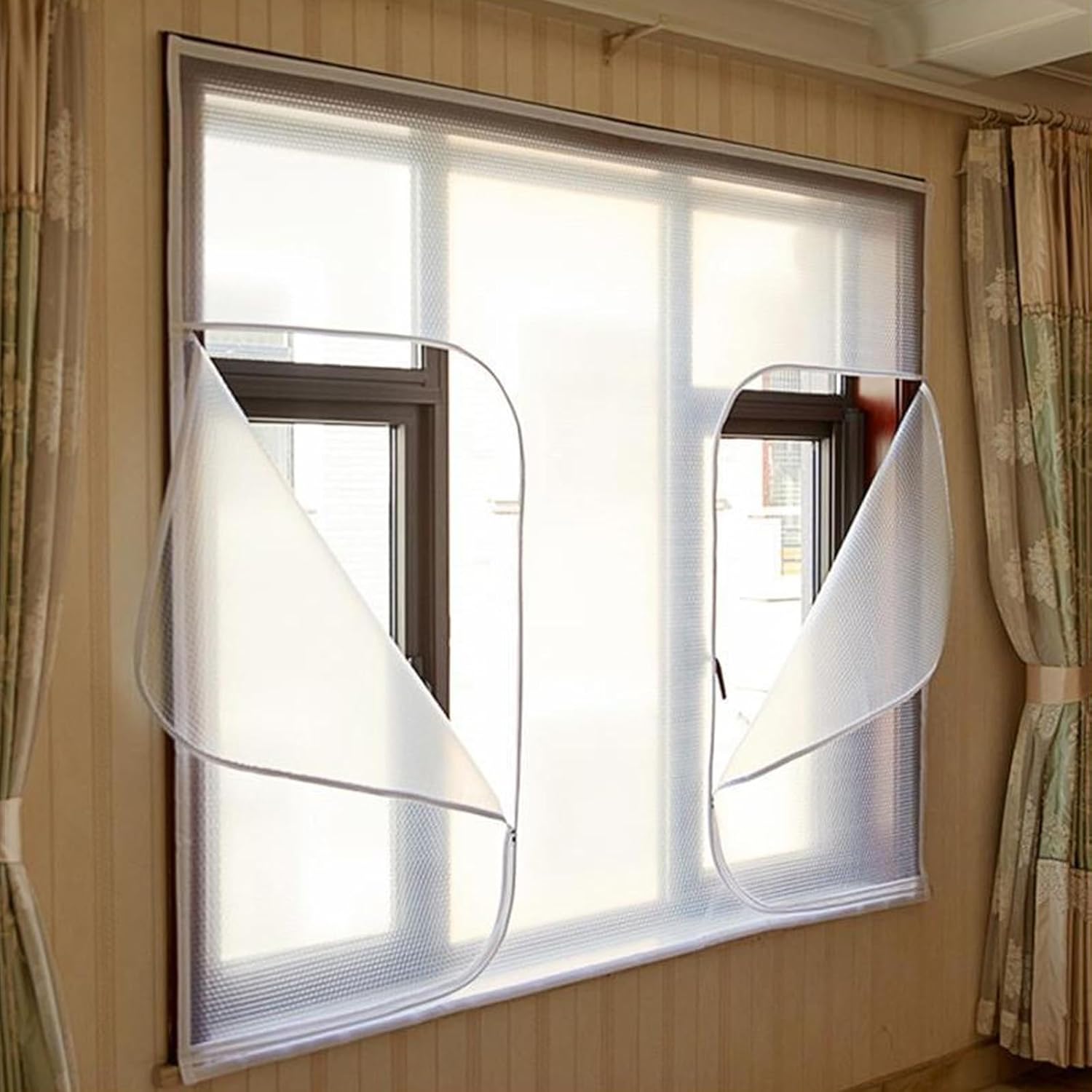 Amazon.co.jp: Window Insulation Kit, Thermal Insulated Curtain, Winter ...