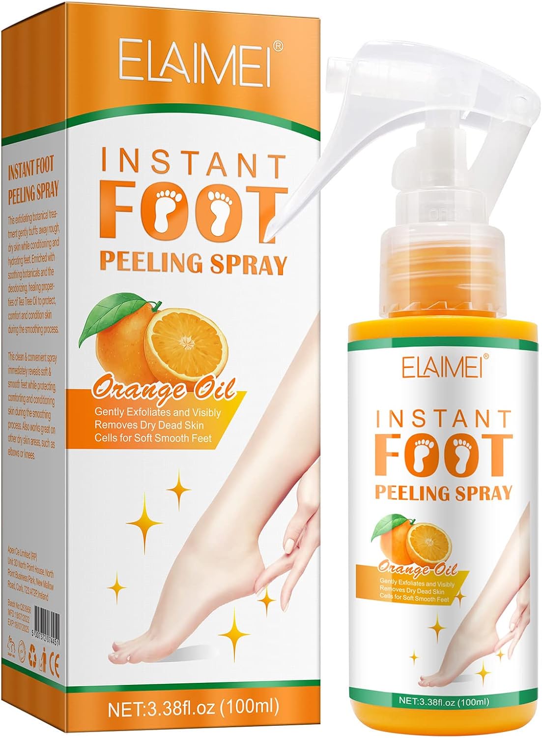Orange Foot Peel Spray - Quick Callus Removal, 100mL Foot Peeling Spray ...