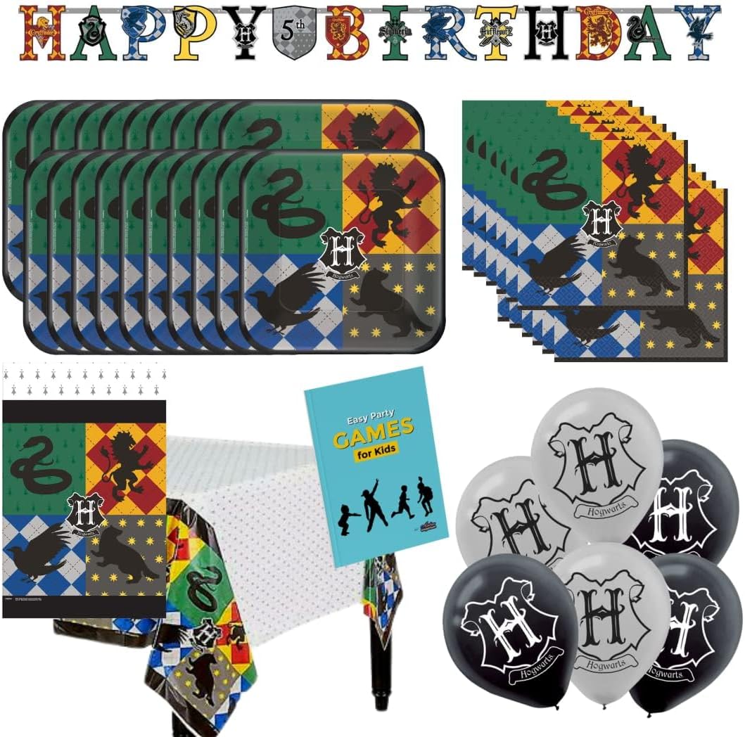 Amazon.com: Harry Potter Houses Kids Birthday Party Supplies Pack for ...