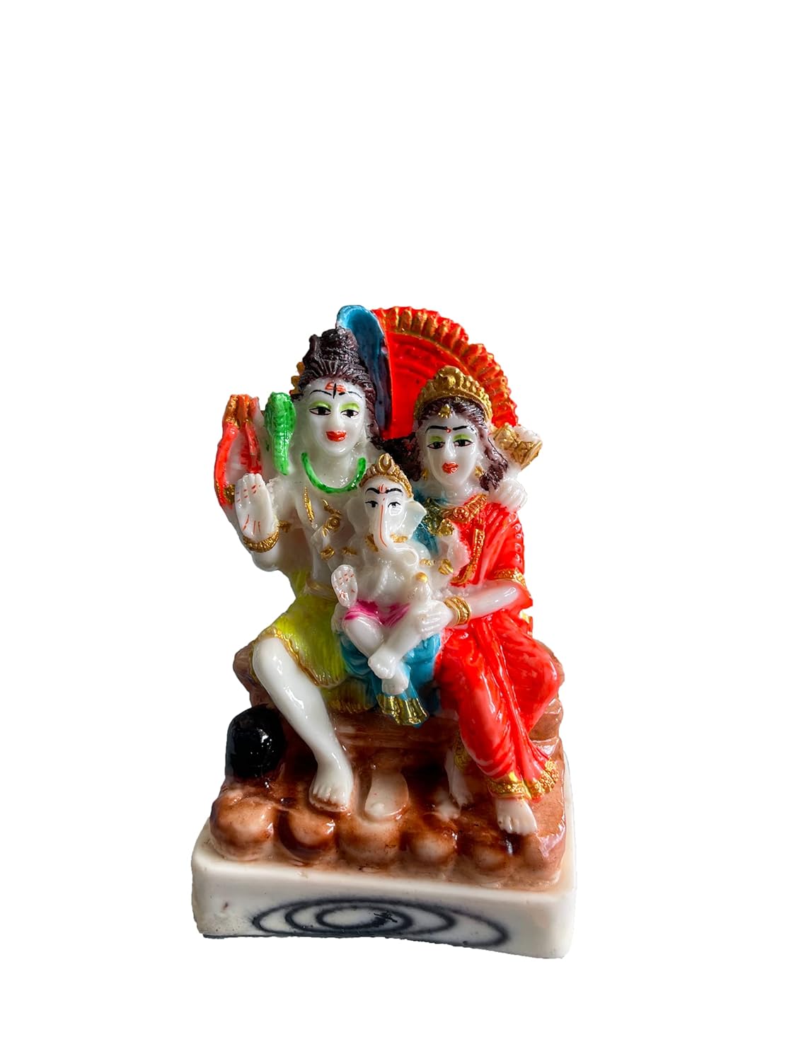 Buy BABA RAMDEV MARBLE HANDICRAFT Lord Shiva Family Idol Shiva Parvati ...