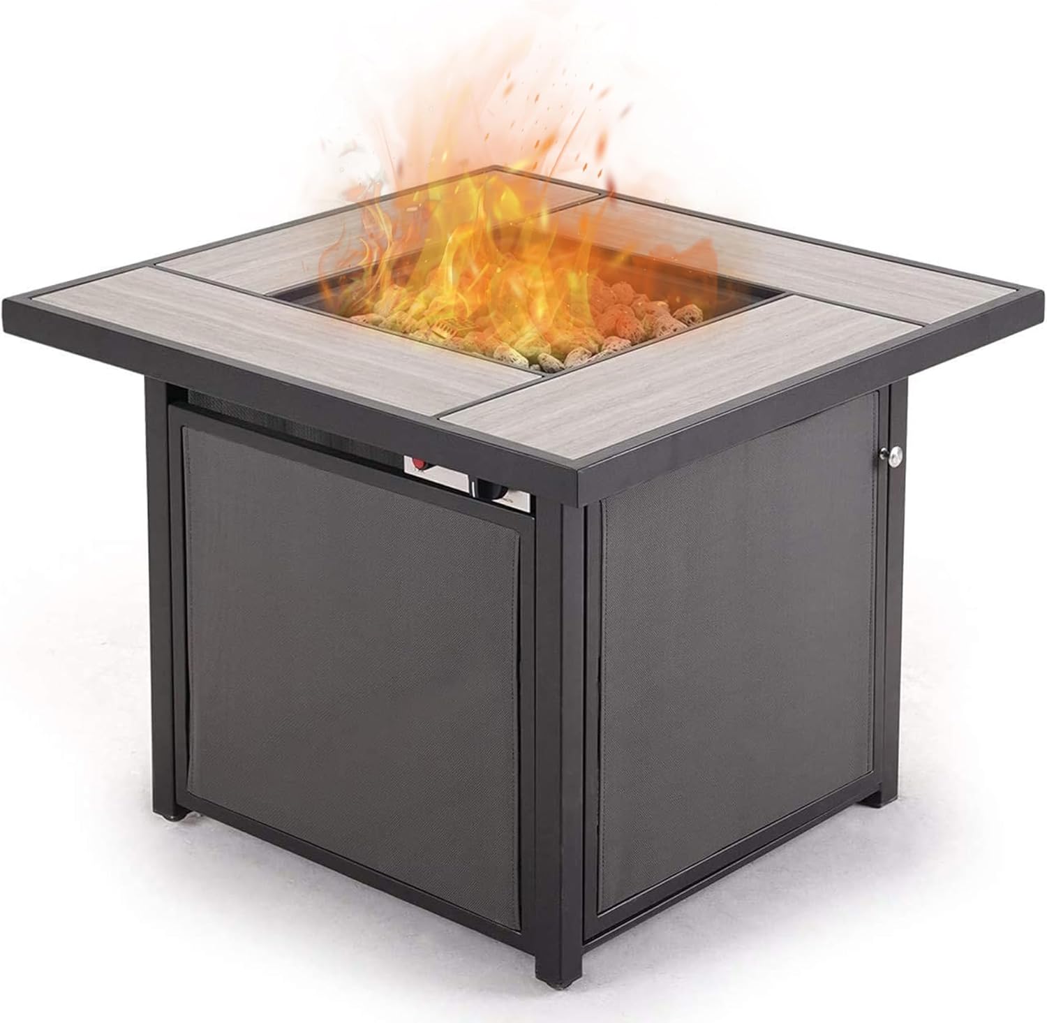 Amazon.com : Yoyomax Propane Fire Pit Table, 32 Inch Outdoor Stainless ...