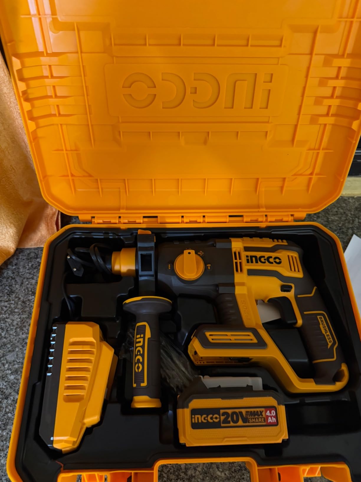 Ingco Cordless Hammer Drill Machine With Larger Battery And Charger ...