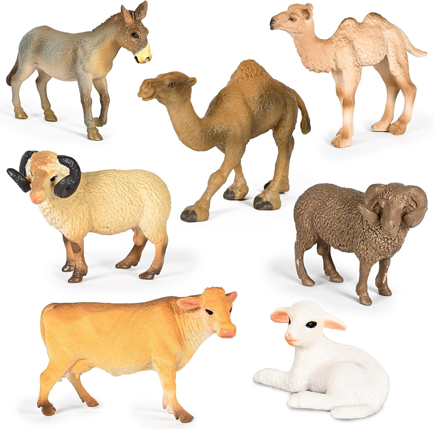 Amazon.com: LIANGMIDA 7PCS Nativity Animal Set Figurines,Nativity Scene ...