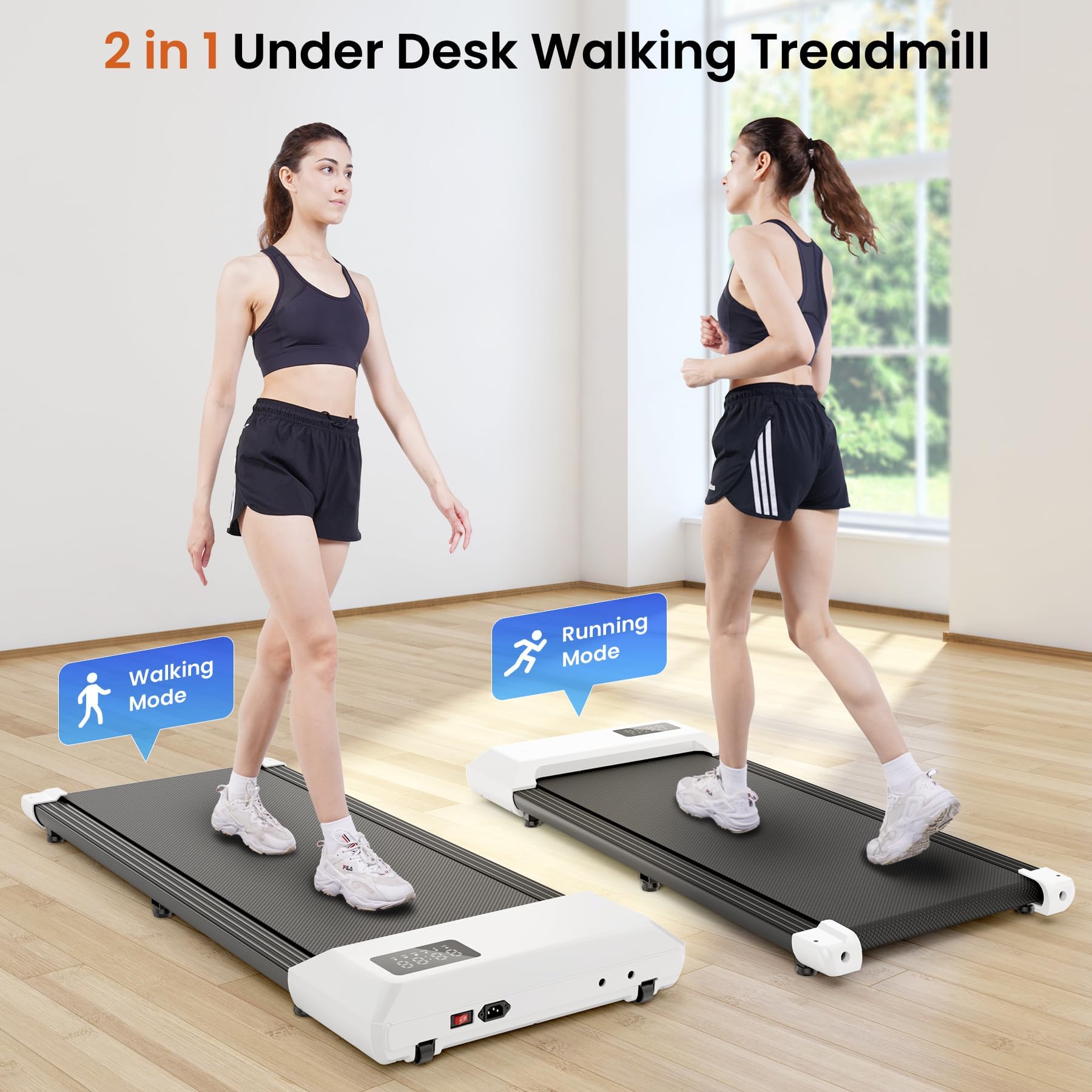 Snapklik.com : Under Desk Treadmill, 2-in-1 Smart Portable Mini Walking ...