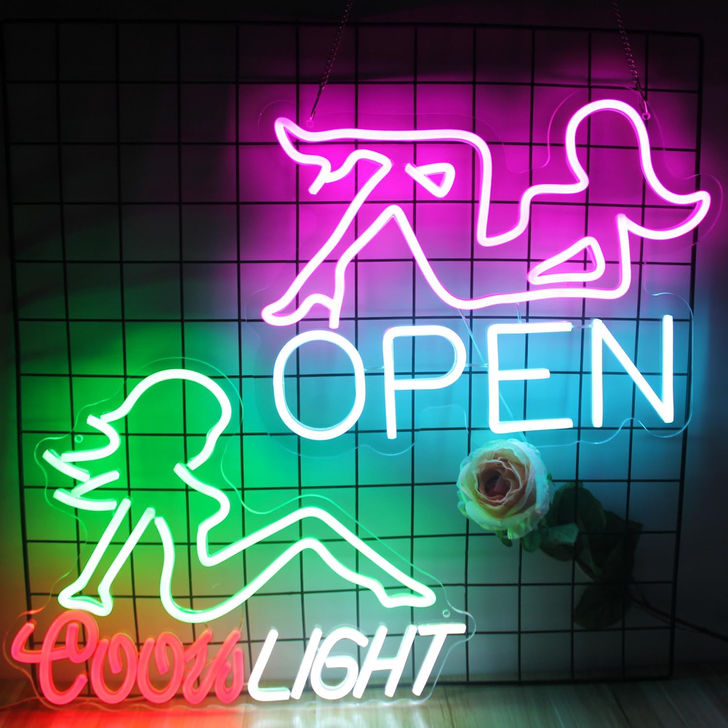 Amazon.com : CKTBLEY Bar Neon Sign Beer LED Signs Open Neon Light Sign ...