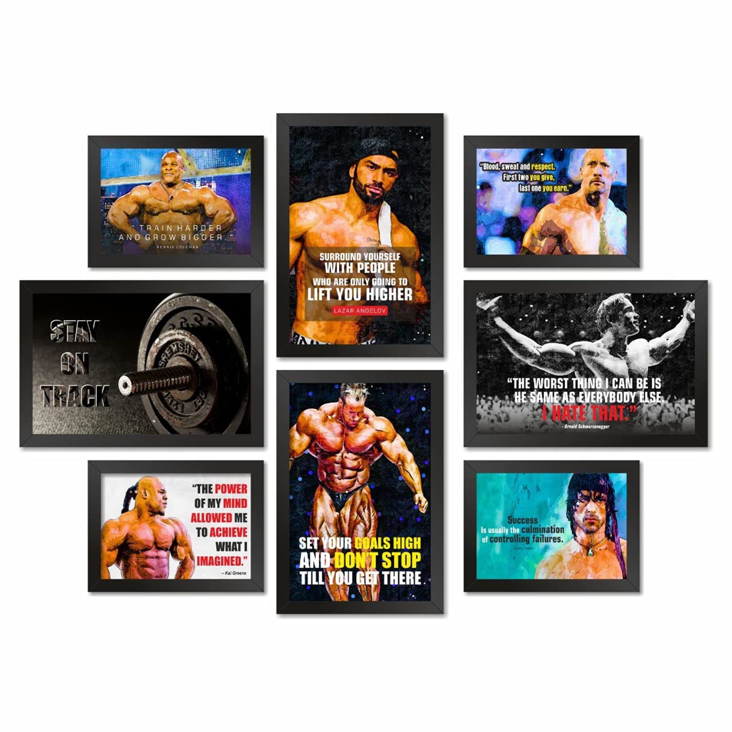PAPER PLANE DESIGN Gym workout motivational quotes wall framed posters ...