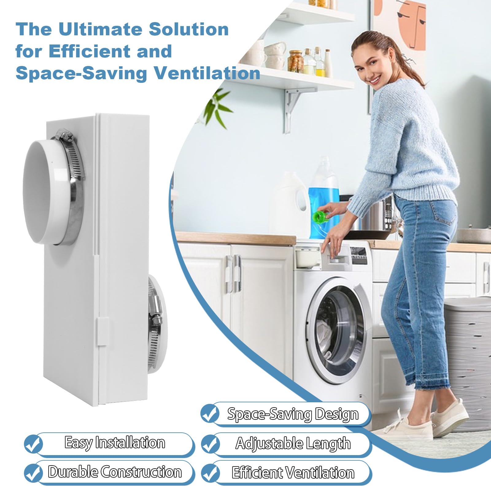 Snapklik.com : NOORNY 0-5" Periscope Dryer Vent Kit Adjustable Dryer ...