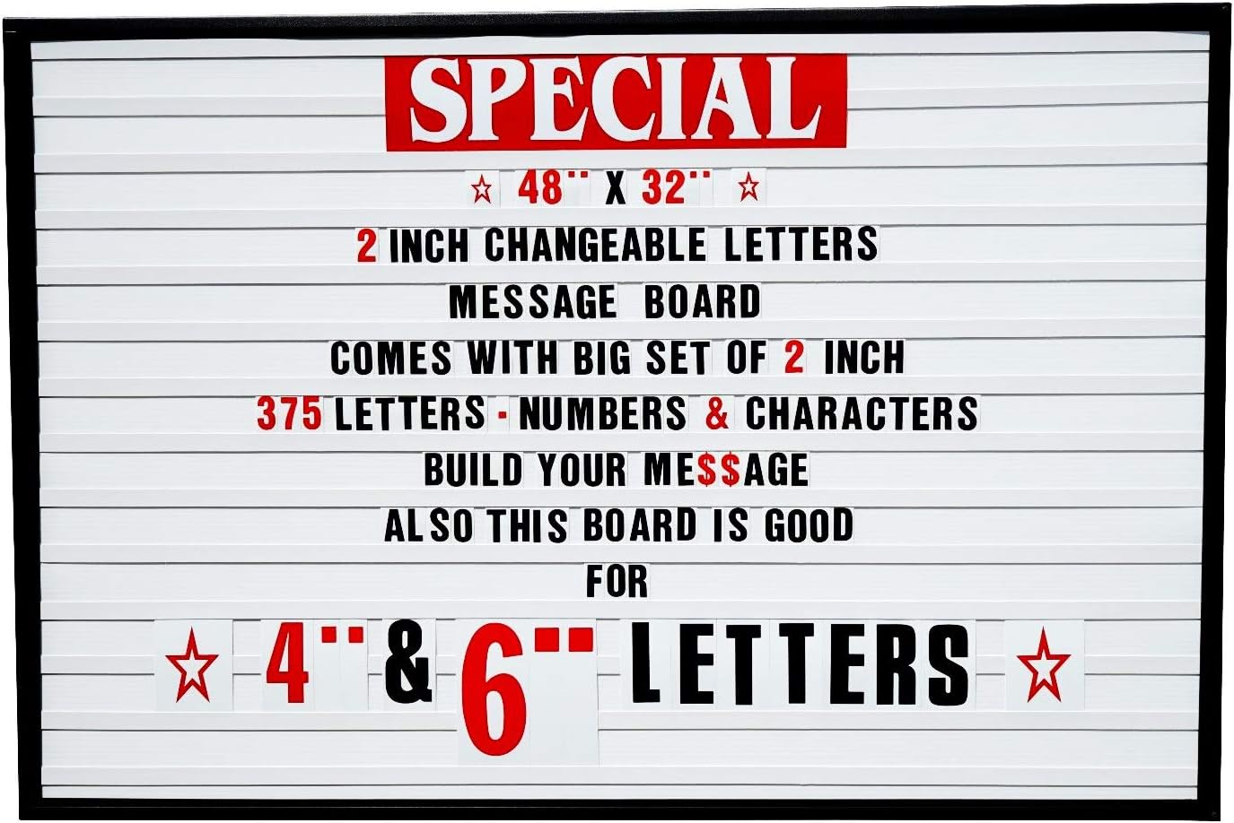 Amazon.com : Brizairid Changeable Letters Sign 48" x 32" Outdoor Signs ...