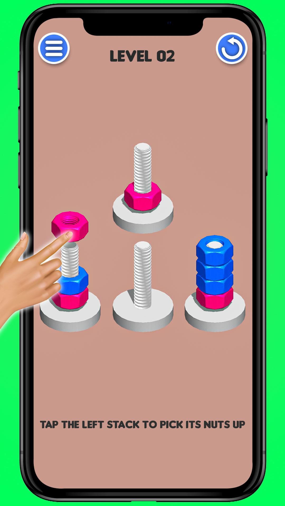 Nuts And Bolts Color Sorting Screw Pin Puzzle ASMR Colour Sort Matching ...