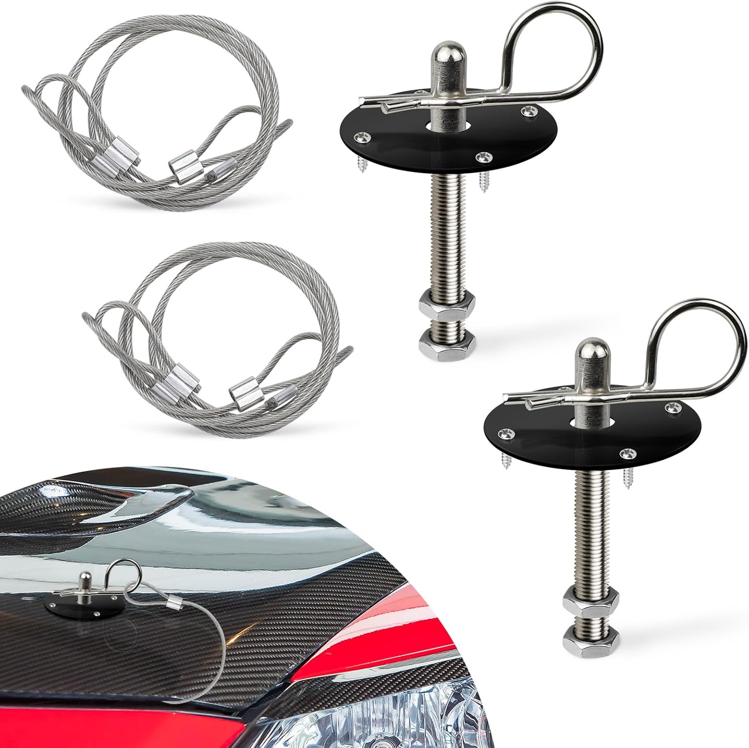 Amazon.com: Hbxdeco 2PCS Hood Pin Kit for Car, Stainless Steel Car Hood ...