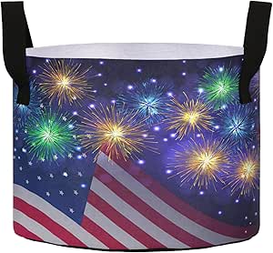 Amazon.com : Patriotic American Flag Firework Grow Bags 5 Gallon Heavy ...