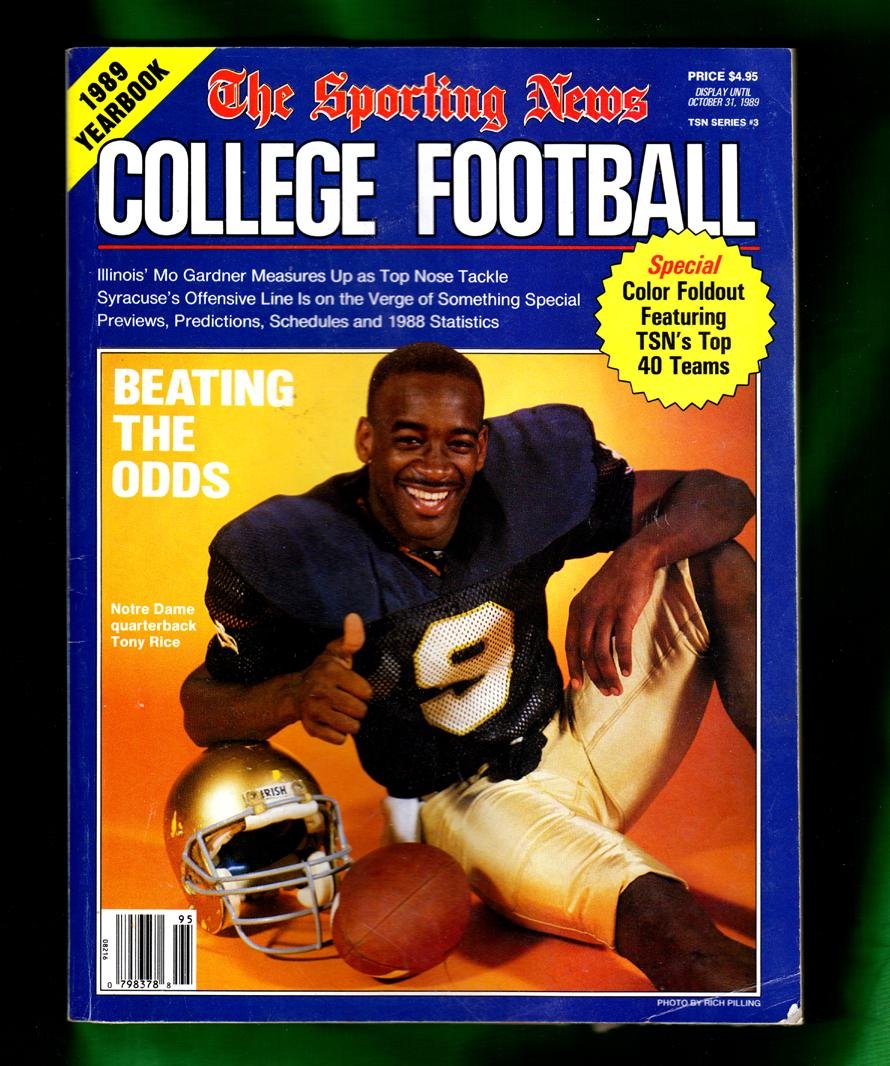 The Sporting News College Football 1989 Yearbook / Tony Rice (Notre ...