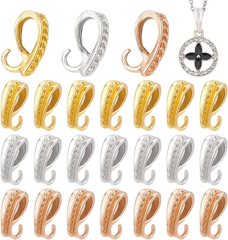 Amazon.com: PH PandaHall 150pcs Pendant Pinch Bails Pinch Clip Bail ...