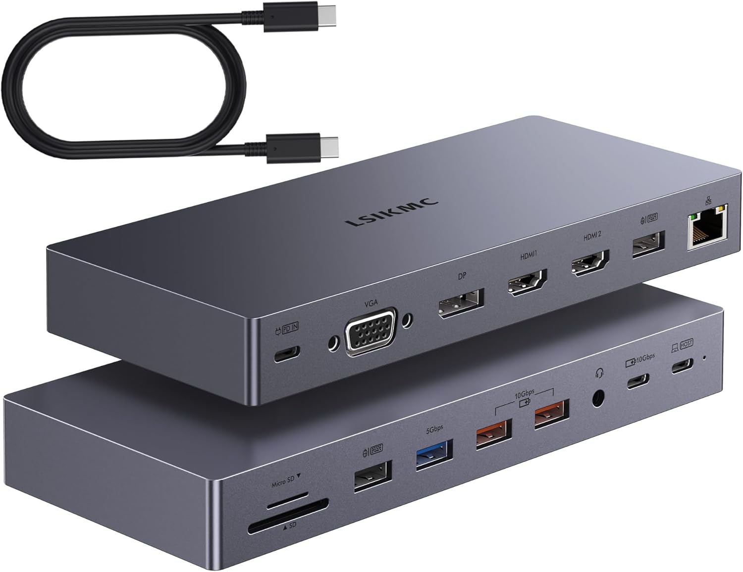 15-in-1 USB-C Docking Station, Triple/Dual Display, 100W PD, Ethernet ...
