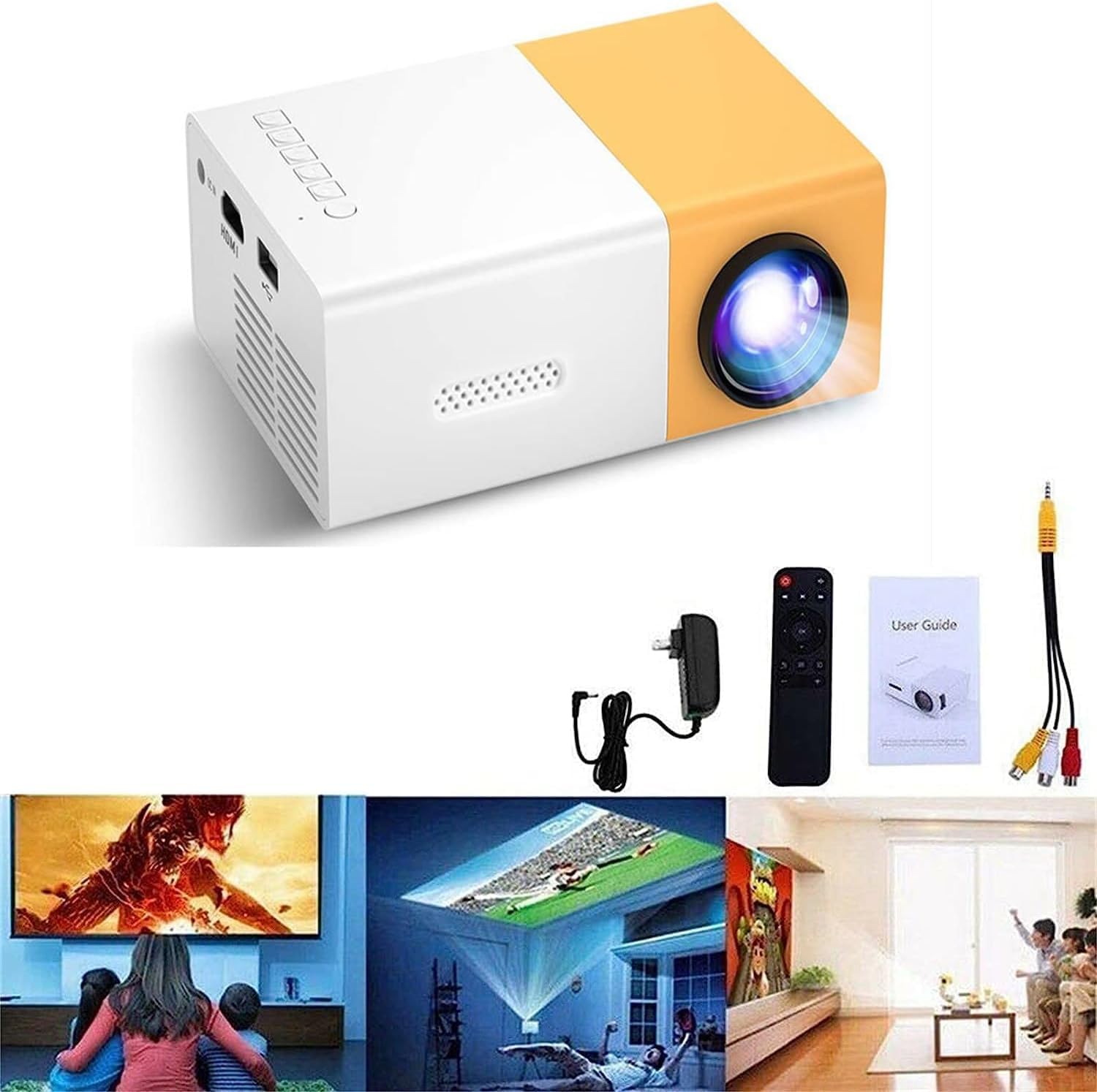 Amazon.com: G300 HD LED Projector, Upgrade Home Cinema Projector ...