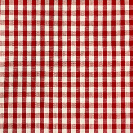 RED Gingham Polycotton Fabric - Per Metre/Half Metre 63 (1 Metre, RED ...
