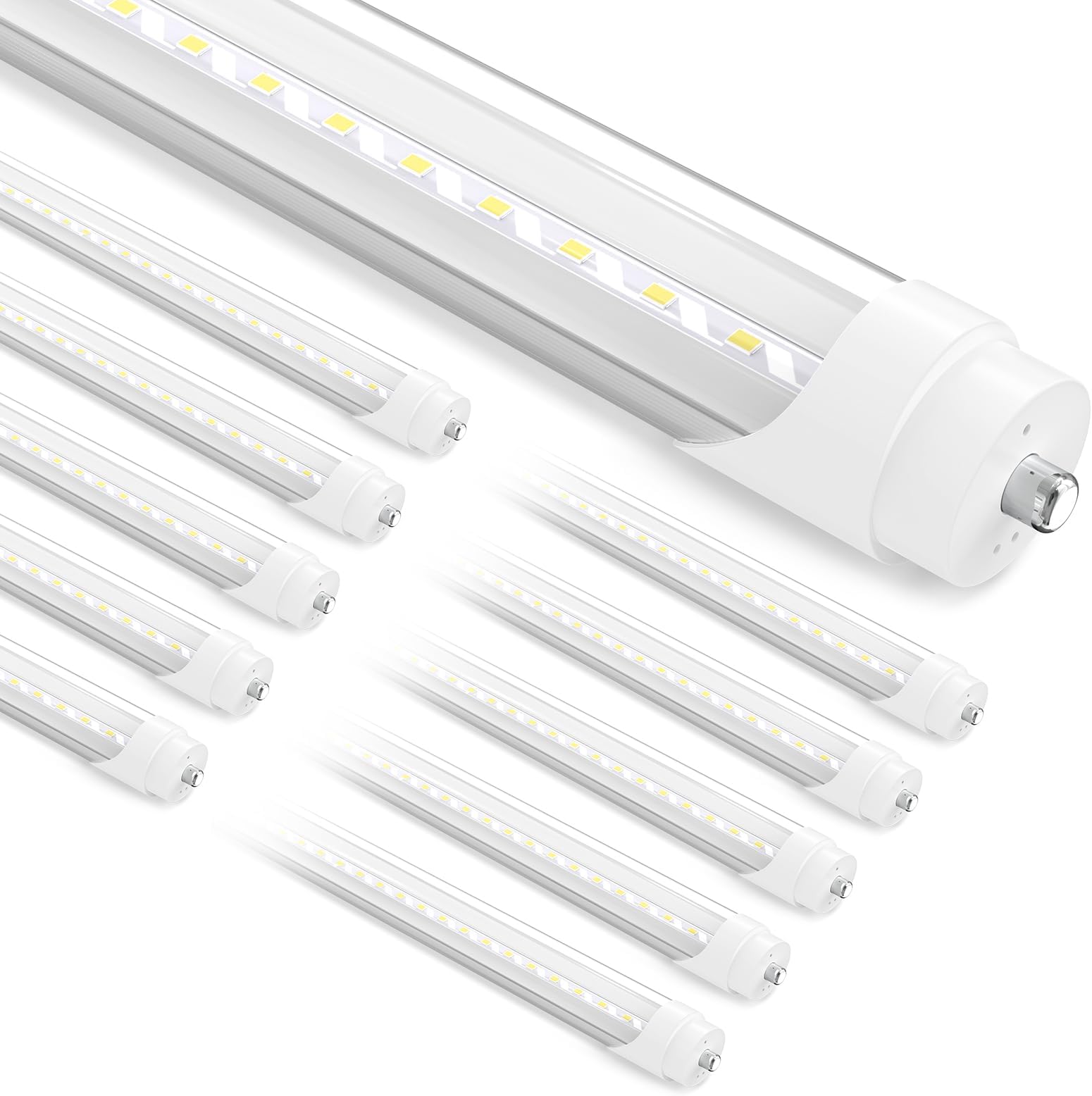 SHINESTAR 10-Pack 8ft LED Bulbs, 44w 6500K Daylight, Ballast Bypass ...