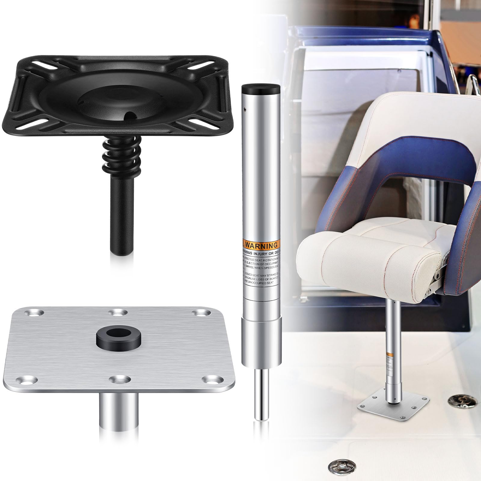 Boat Seat Base Mounts Zhengmy 3/4" Boat Seat Pedestal Kit - Stainless ...