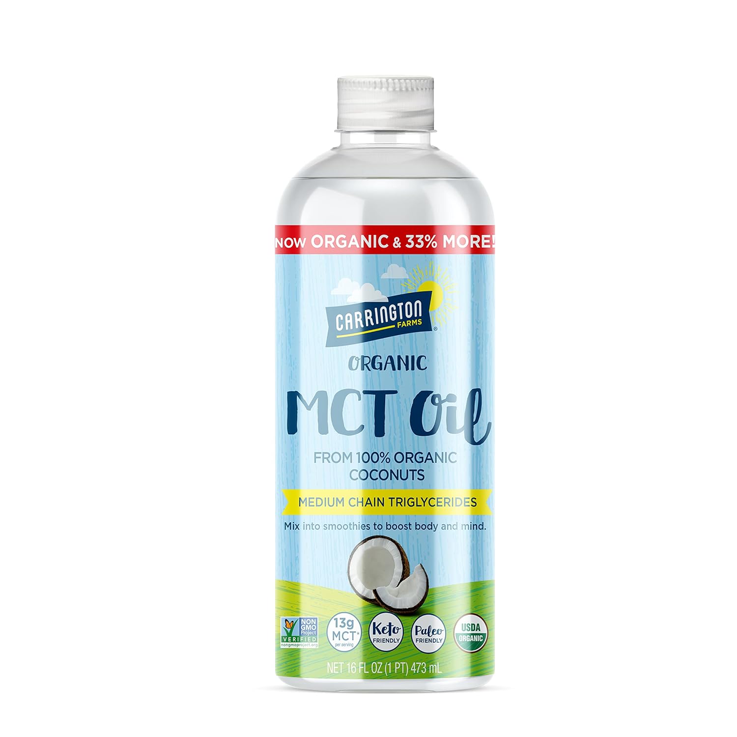 Amazon.com : Carrington Farms – Organic MCT Oil – BPA Free Bottle ...