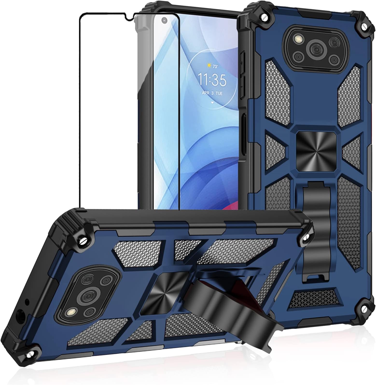 Amazon.com: Jeylly for Xiaomi Poco X3 NFC Case with Tempered Glass ...