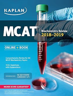 MCAT Biochemistry Review 2018-2019: Online + Book (Kaplan Test Prep ...