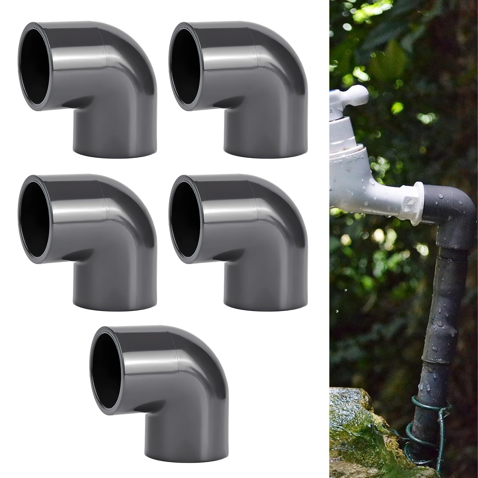 20mm PVC Pipe Fitting Elbow: 90 Degree Conduit Fittings 5pcs - Elbow ...