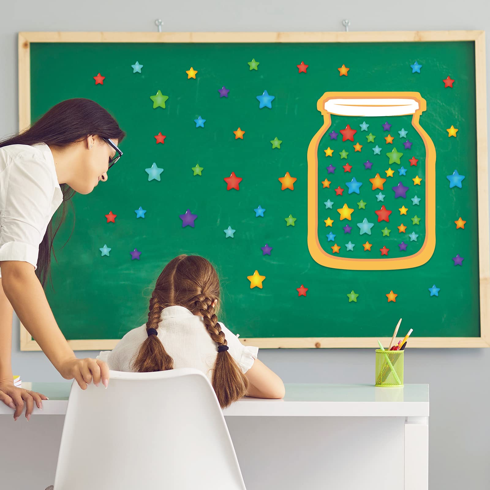 Snapklik.com : 72 Pcs Magnetic Super Star Rewards Jar Positive Behavior ...