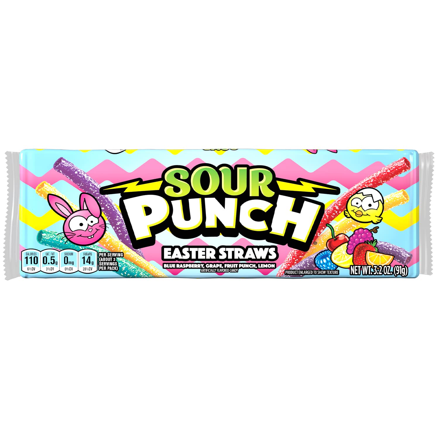 Amazon.com : SOUR PUNCH® 3.2oz Sour Candy Easter Straws Tray 24ct 4 ...