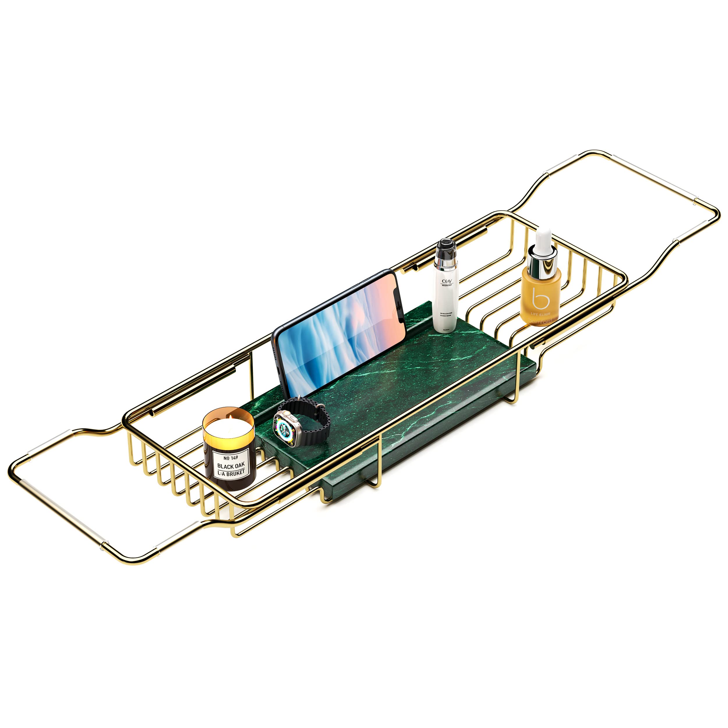 Amazon.com: Bathtub Caddy Tray for Luxury Bath, Over Bathtub Racks with ...