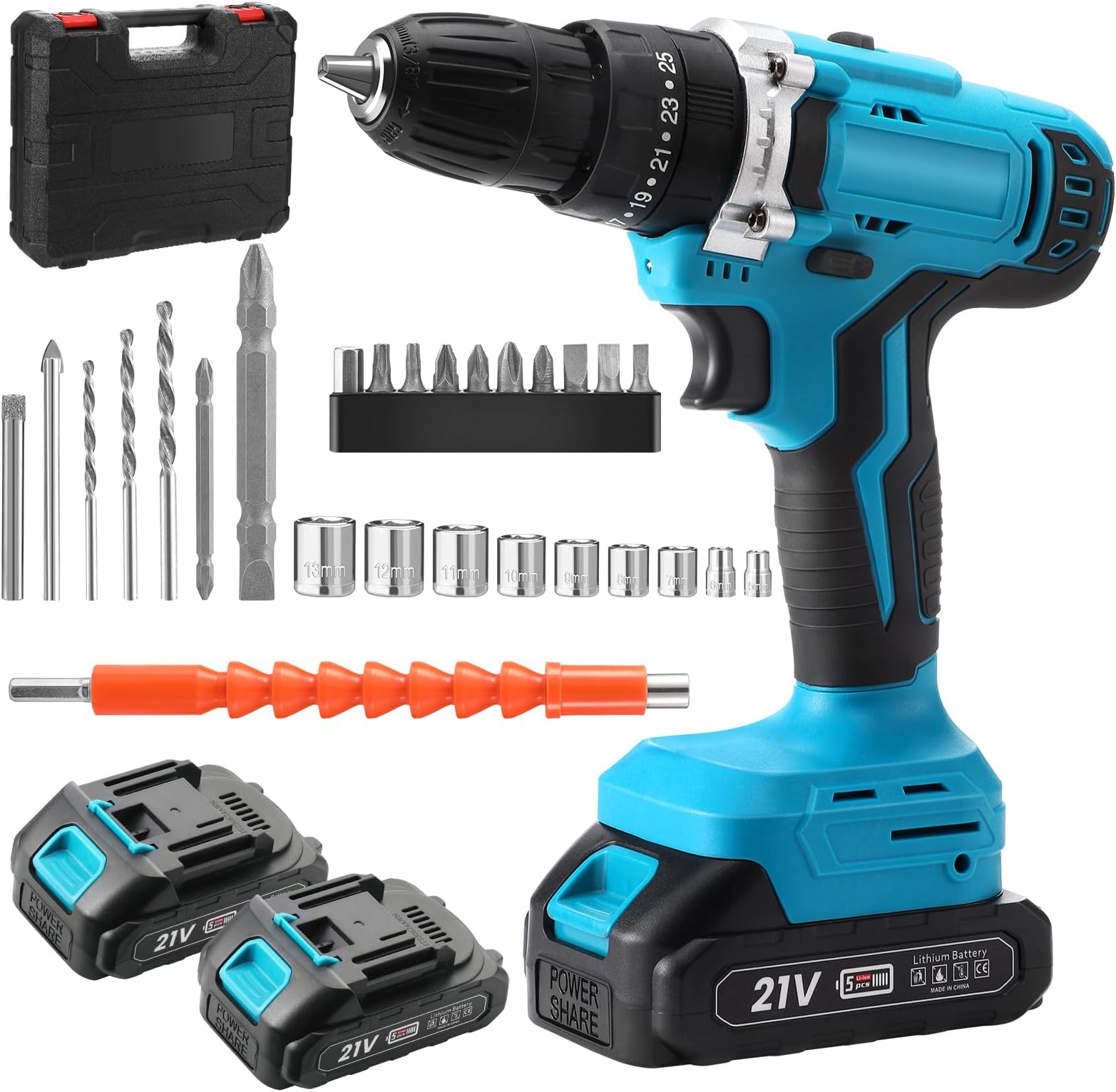 HYCHIKA 12V Visseuse Devisseuse Sans Fil avec Batteries, 30Nm Perceuse ...