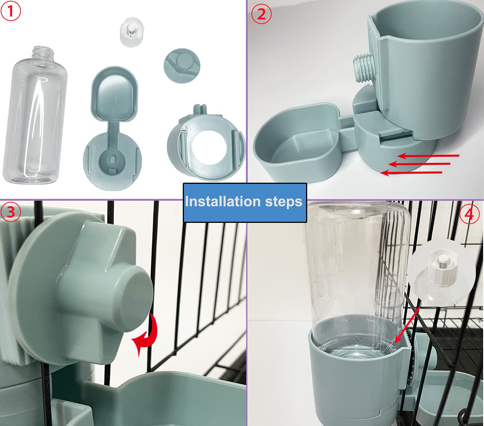 Snapklik.com : Rabbit Water Bottle 17 OZ Bunny Hanging Water Fountain ...