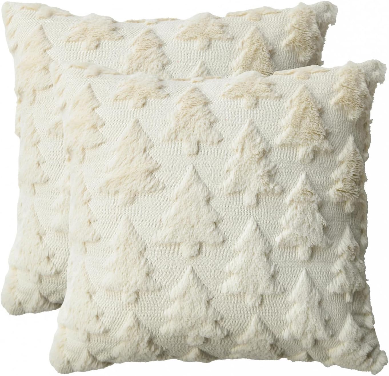 Artoid Mode Beige Trees Christmas Cushion Covers Set of 2, 45x45 cm ...