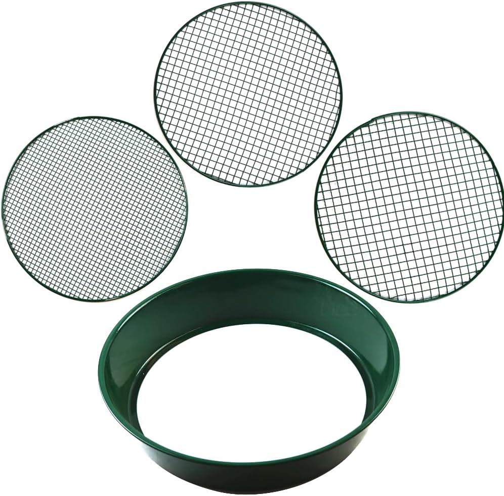 Unibos | Metal Riddle/Sieve Mesh, Garden Sieve, 3 in 1 Metal Soil Sieve ...