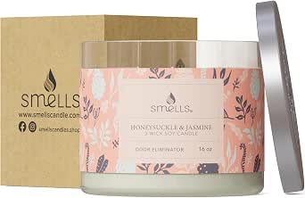 Amazon.com: Smells - Odor Eliminator - Premium Soy Wax Jar Scented ...