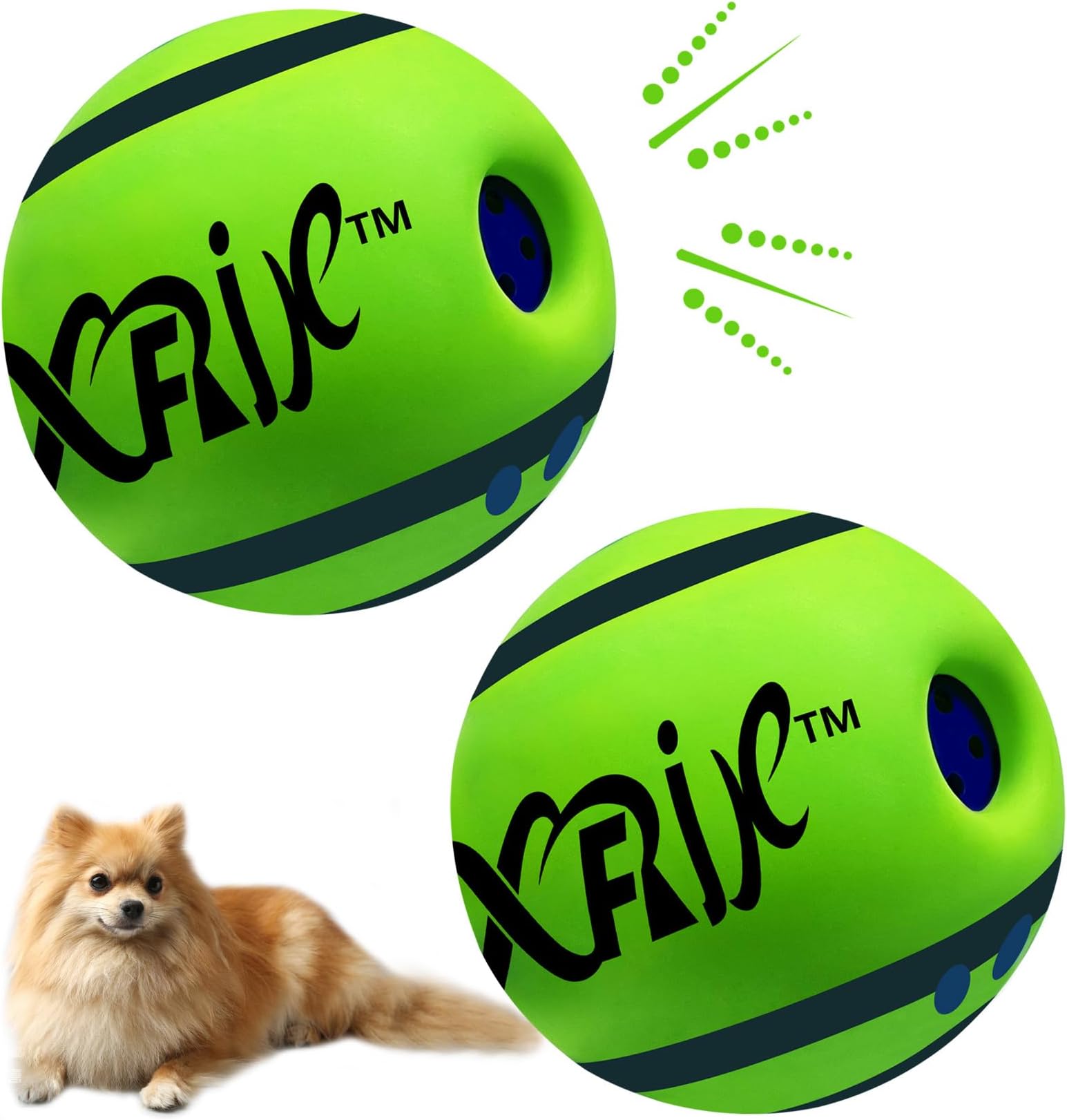 Amazon.com : XFRJK 2 Pcak Giggle Ball for Small Dogs 2.75in Interactive ...